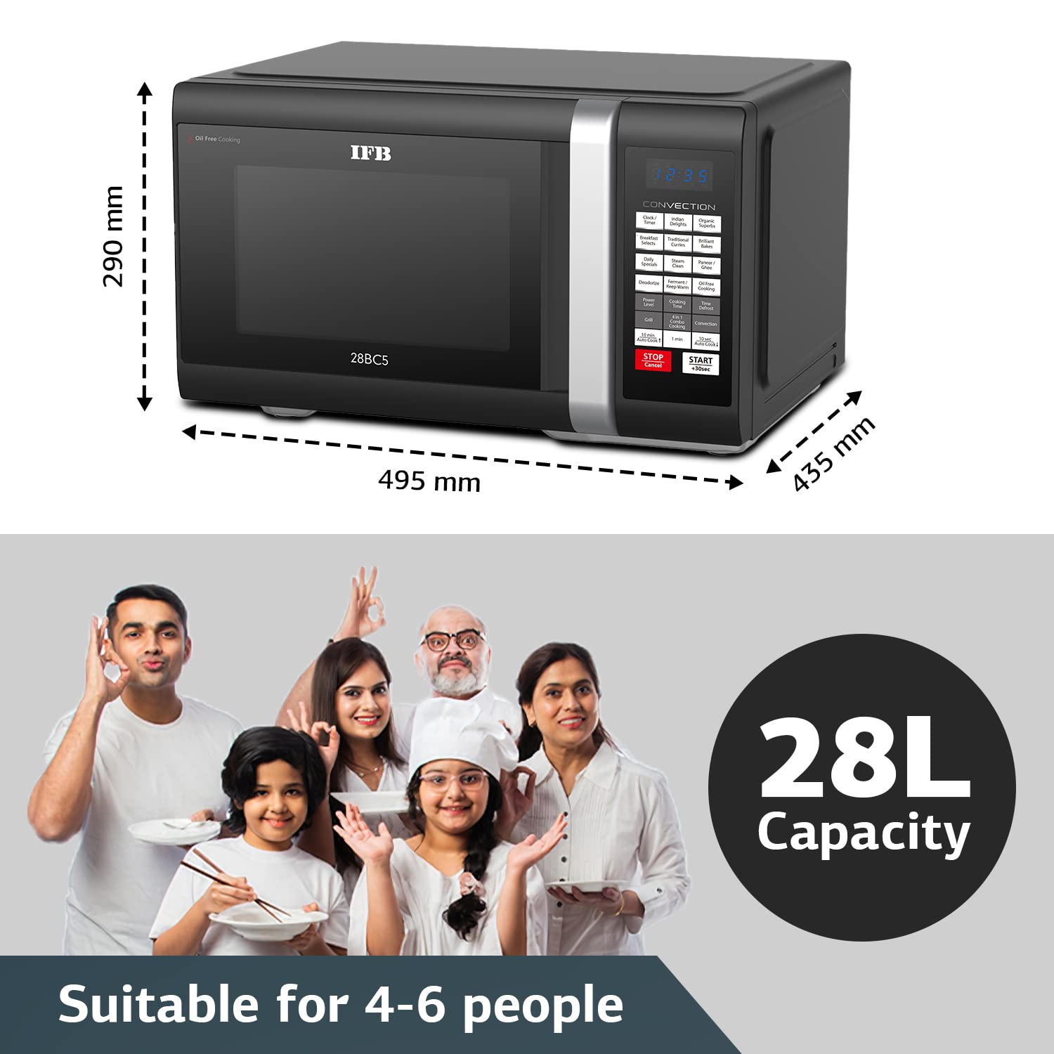 28BC5 (28 LTRS)(BLACK)(8903287005664) - MWO-CONVECTION - IFB | Girias - Buy Home Appliances ...